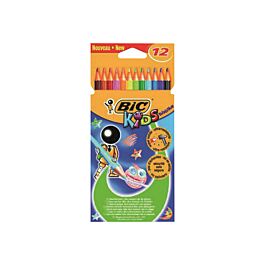 BIC KiDS ecolutions EVOLUTION - 12 Crayons de couleur - couleurs vives assorties Pas Cher ...